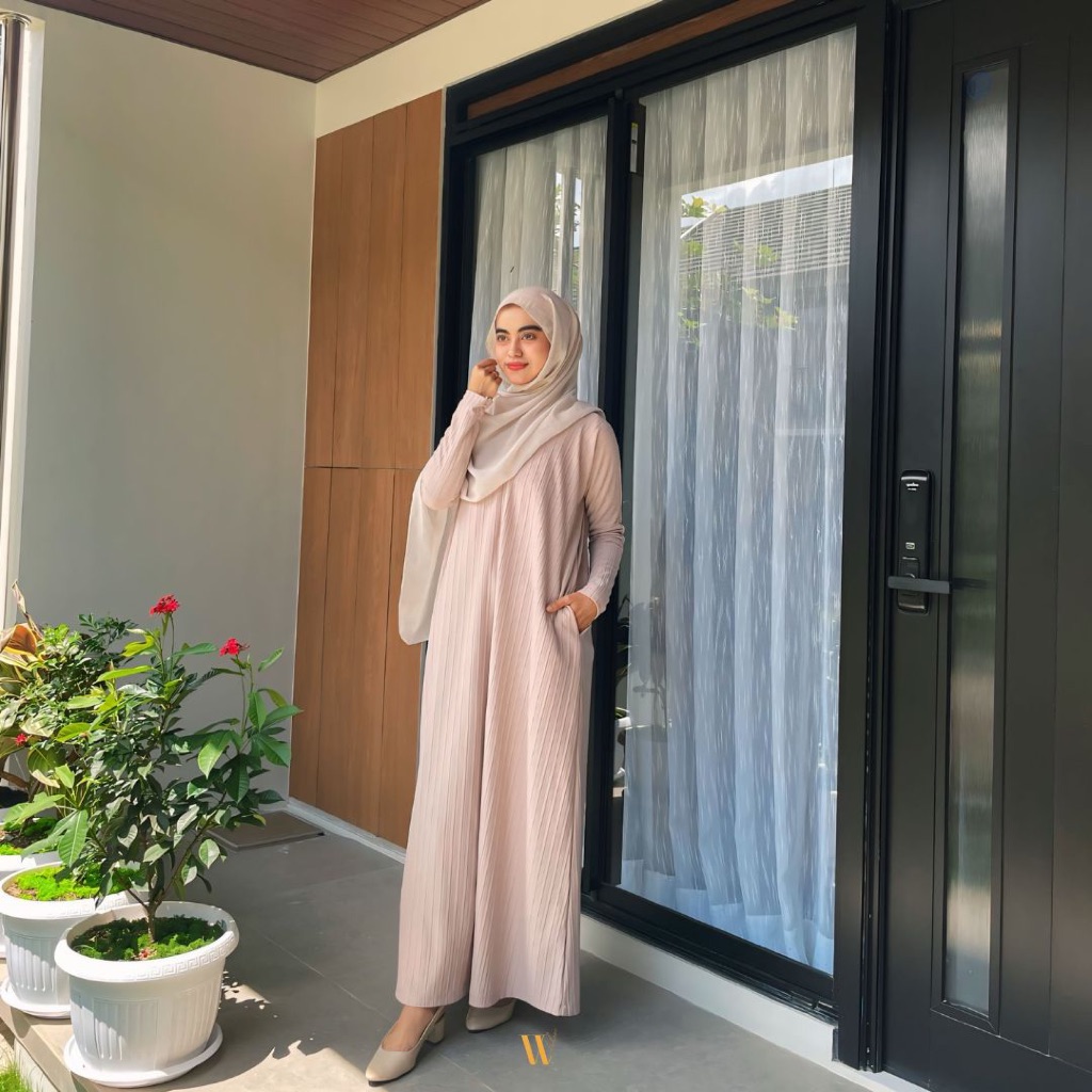 Jual Widodari | Iffa Abaya - Abaya Dress Knitt - Abaya knit premium - Abaya Knit batwing - Abaya ...