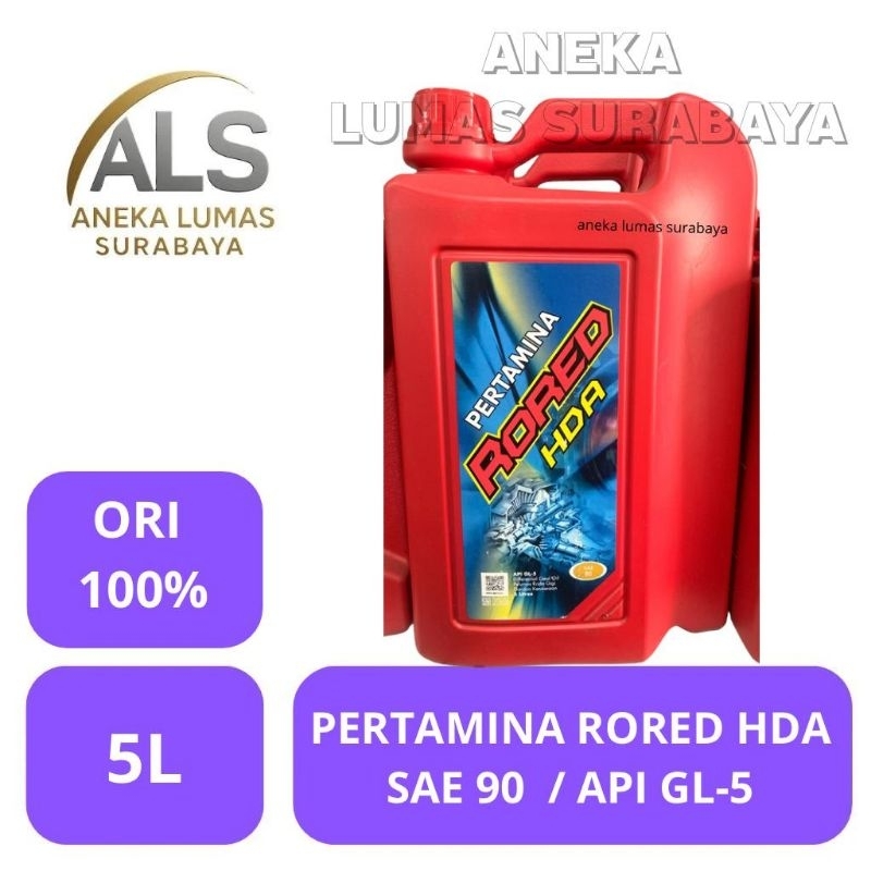 Jual Pertamina Rored HDA SAE 90 5Liter / Oli gardan pertamina original ...