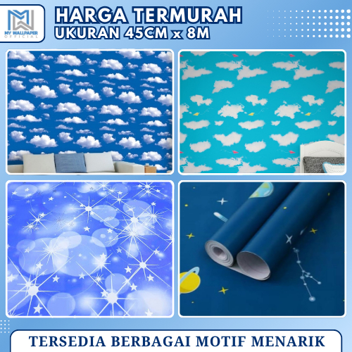 Jual [COD 10M] Wallpaper Dinding Motif Awan Wallpaper Langit Biru ...