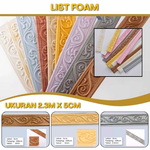 Jual Setiker List Foam Dinding Sudut Garis Bawah Tembok Rumah Lis ...