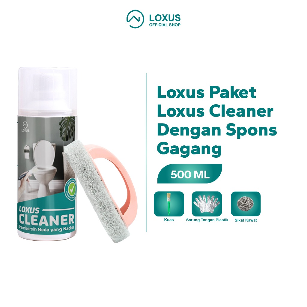 Jual Loxus Paket Loxus Cleaner Dengan Spons Gagang | Shopee Indonesia