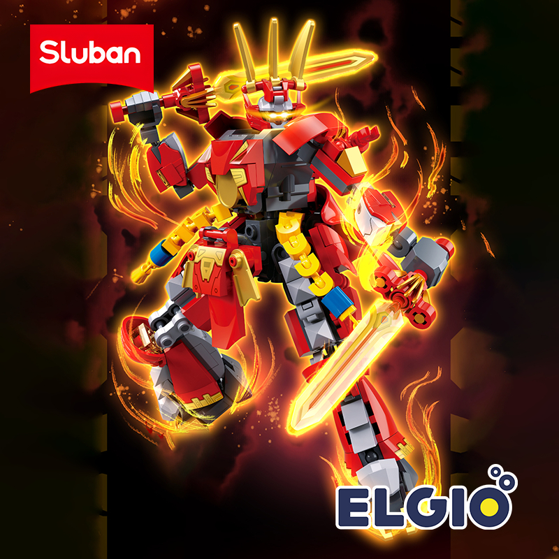 Jual Sluban Bricks Robot General Ren Li Red Exosuit Mecha B1318 ...