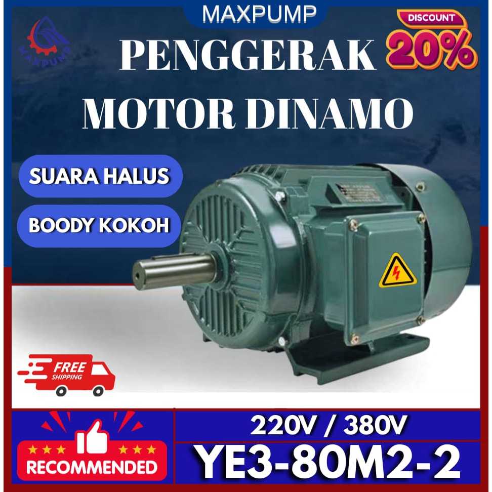 Jual MAXPUMP YE3-80M2-2 Elektrik Penggerak Motor Listrik Dinamo 1.5HP 1.1KW 220V 380V 2Pole Body ...