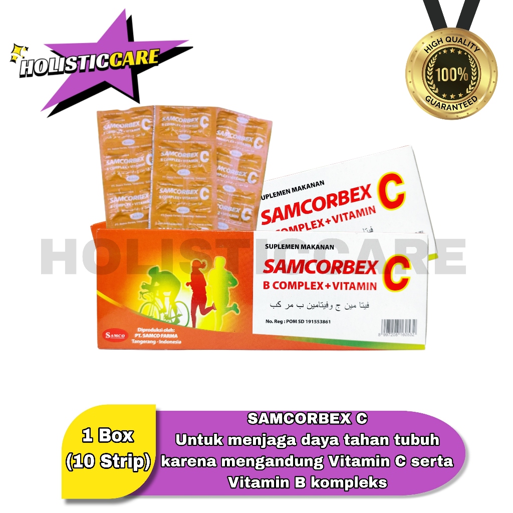 Jual Samcorbex BOX 10 Strip (Isi 100 Tablet) - Vitamin C | B Complex ...