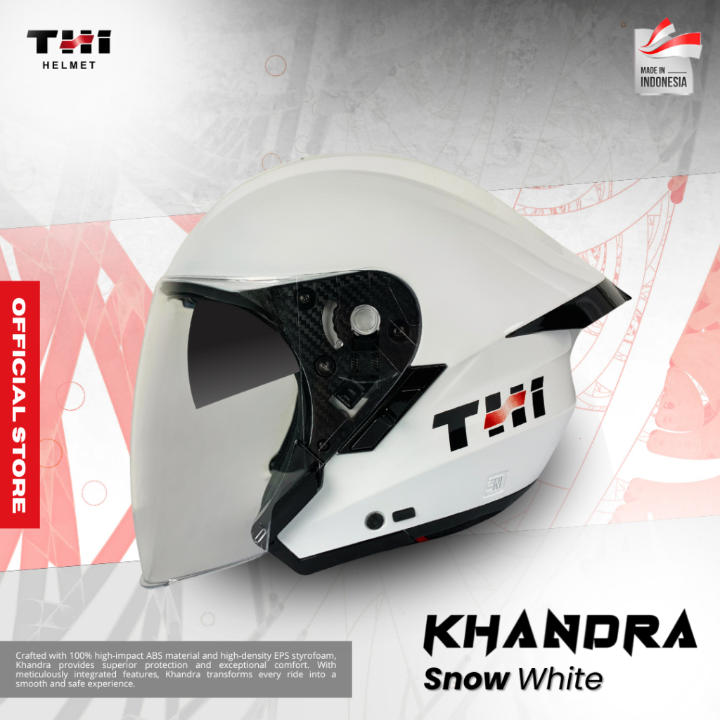 Jual HELM THI HALF FACE, KHANDRA - WHITE SNOW | Shopee Indonesia