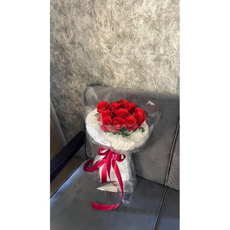 Jual buket bunga mawar merah buket wisuda bunga plastik bunga ...