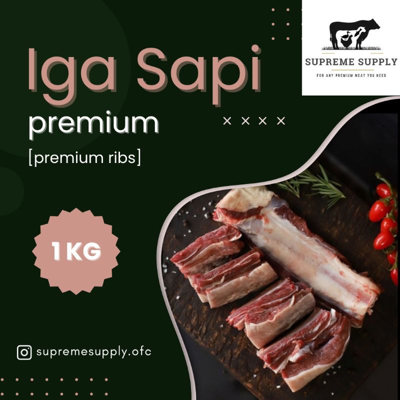 Jual PREMIUM Iga Sapi 1 kg | Fresh Halal Organic Ribs Beef Daging ...