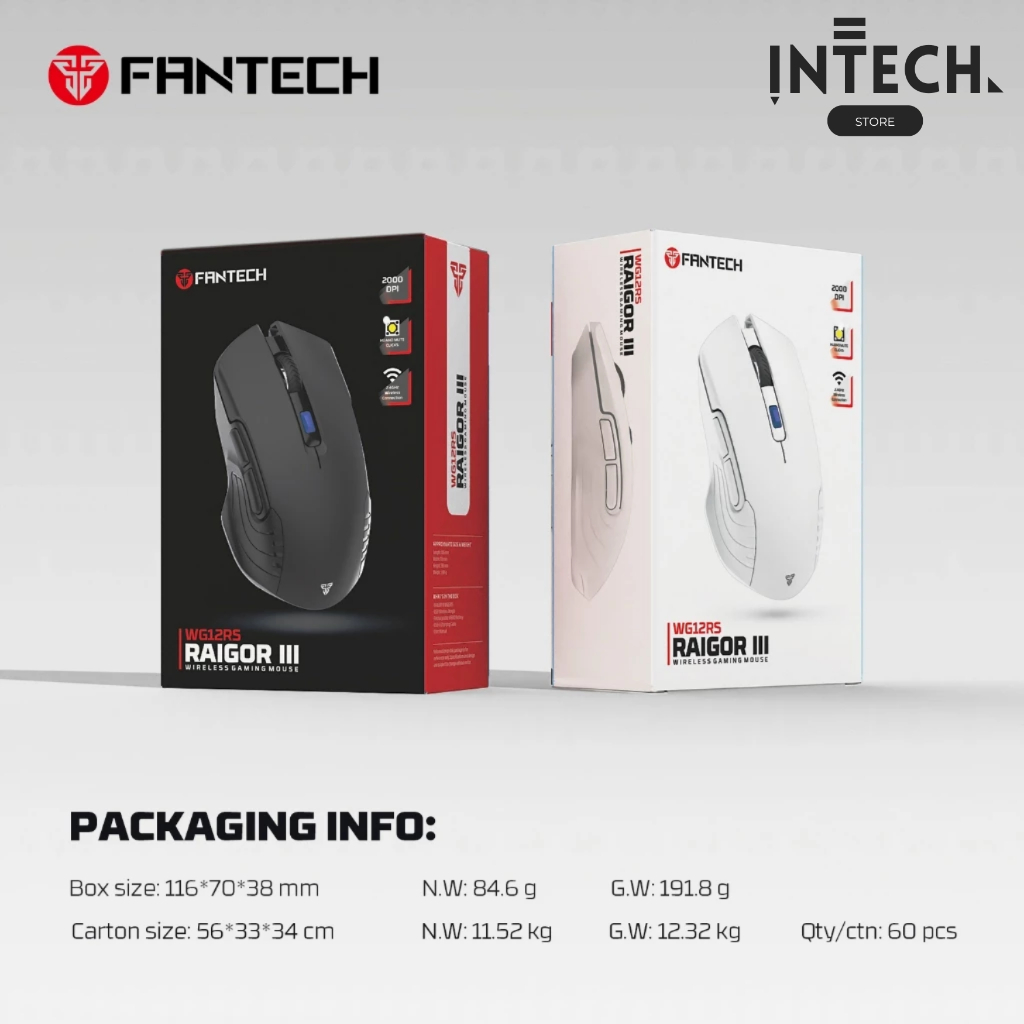 Jual Fantech WG12 / WG12R / WG12RS Raigor Gen III Mouse Wireless Gaming ...
