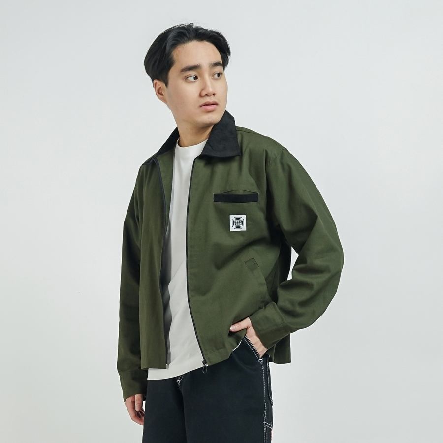 Jual FRDM Streetwear Jaket Boxy Polos Work Jacket Basic Hitam Logo ...