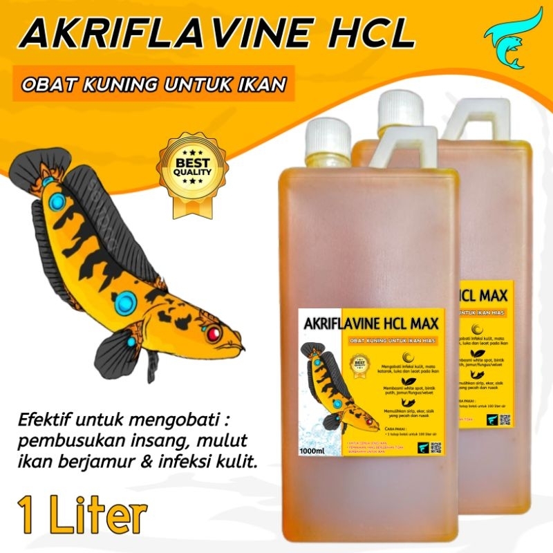 Jual Obat ikan akriflavine hcl MAX 1 liter untuk mengobati mulut ...