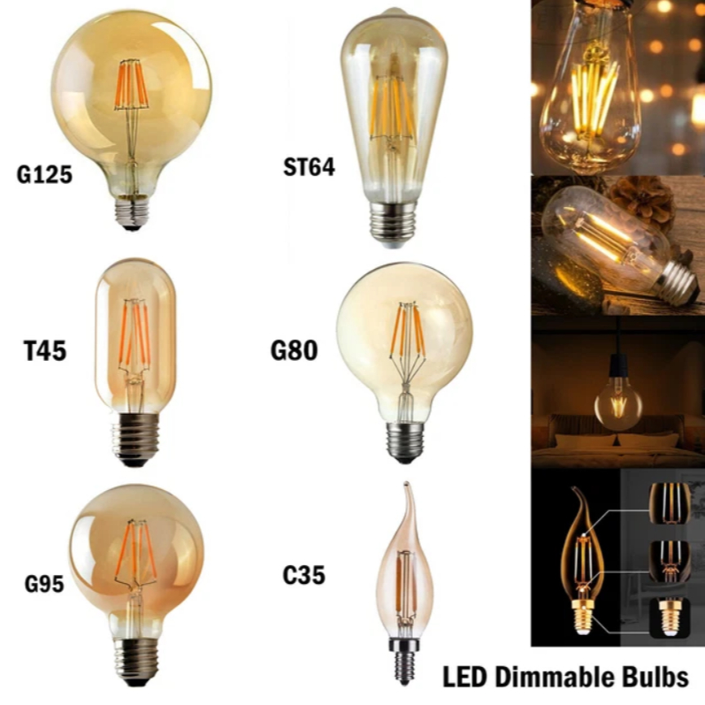 Jual Bohlam lampu LED Edison / Filament ST64 / G95 / G125 / G45 / T30 ...