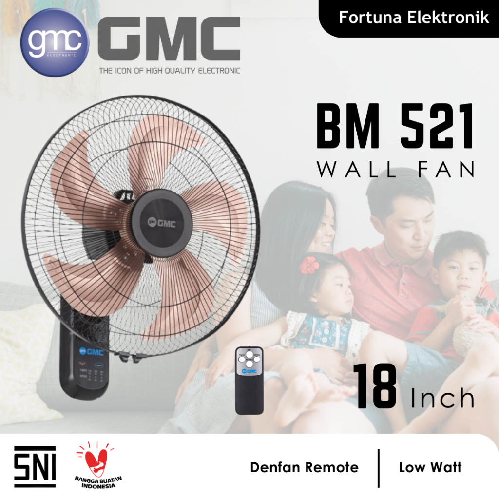Jual GMC Wall Fan REMOTE 18 Inch Tornado BM 521 Kipas Angin Dinding Baling baling Besi + REMOTE ...