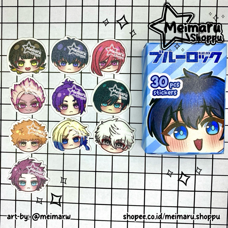Jual [Meimaru Shoppu] STICKER PACK BLUE LOCK GLITTER 30 PCS / STIKER ...