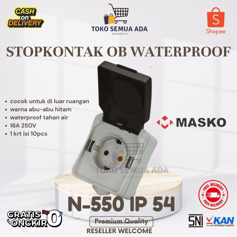 Jual STOPKONTAK OB PIANO MASKO IP54 N-550 WATERPROOF | Shopee Indonesia