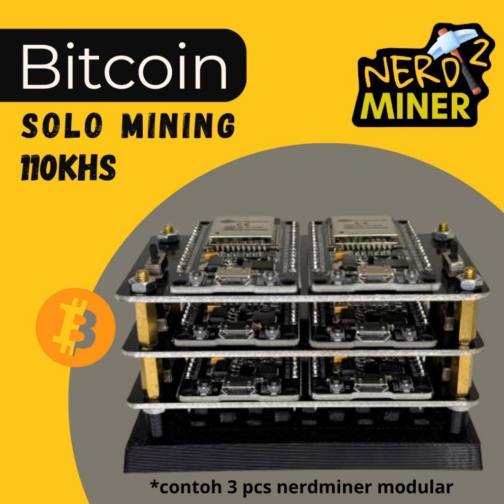 Jual Nerdminer Modular 110Khs (55Khs x2 ) | Bitcoin SOLO Mining | BTC Miner | Shopee Indonesia