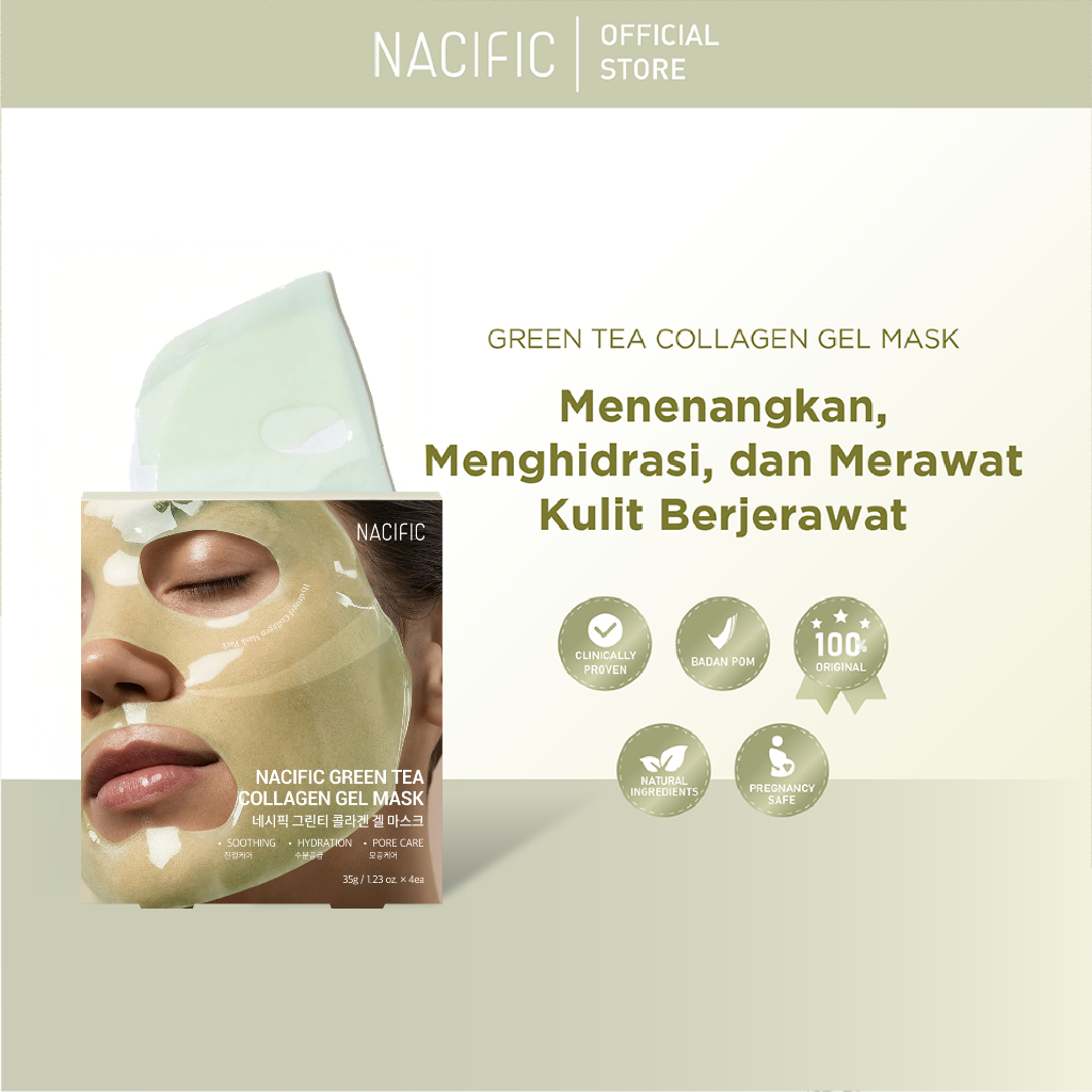 Jual NACIFIC Green Tea Collagen Gel Mask (1 box) | Shopee Indonesia