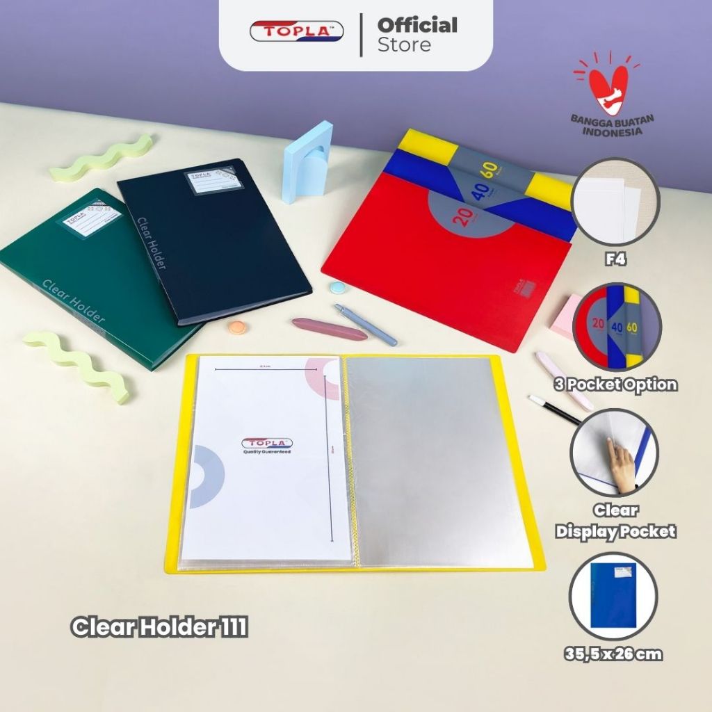 Jual Clear Holder 111 map dokumen keeper file folder kertas berkas ...