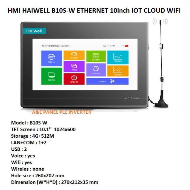 Jual HMI HAIWELL B10S-W ETHERNET 10inch IOT CLOUD WIFI HMI HAIWELL B10S ...