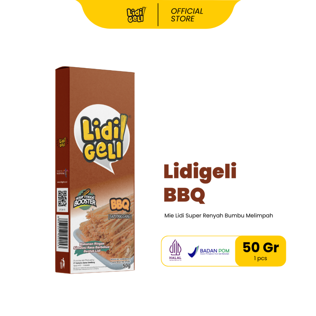 Jual Lidi Geli - Mie Lidi Rasa Barbeque 50gr | Shopee Indonesia