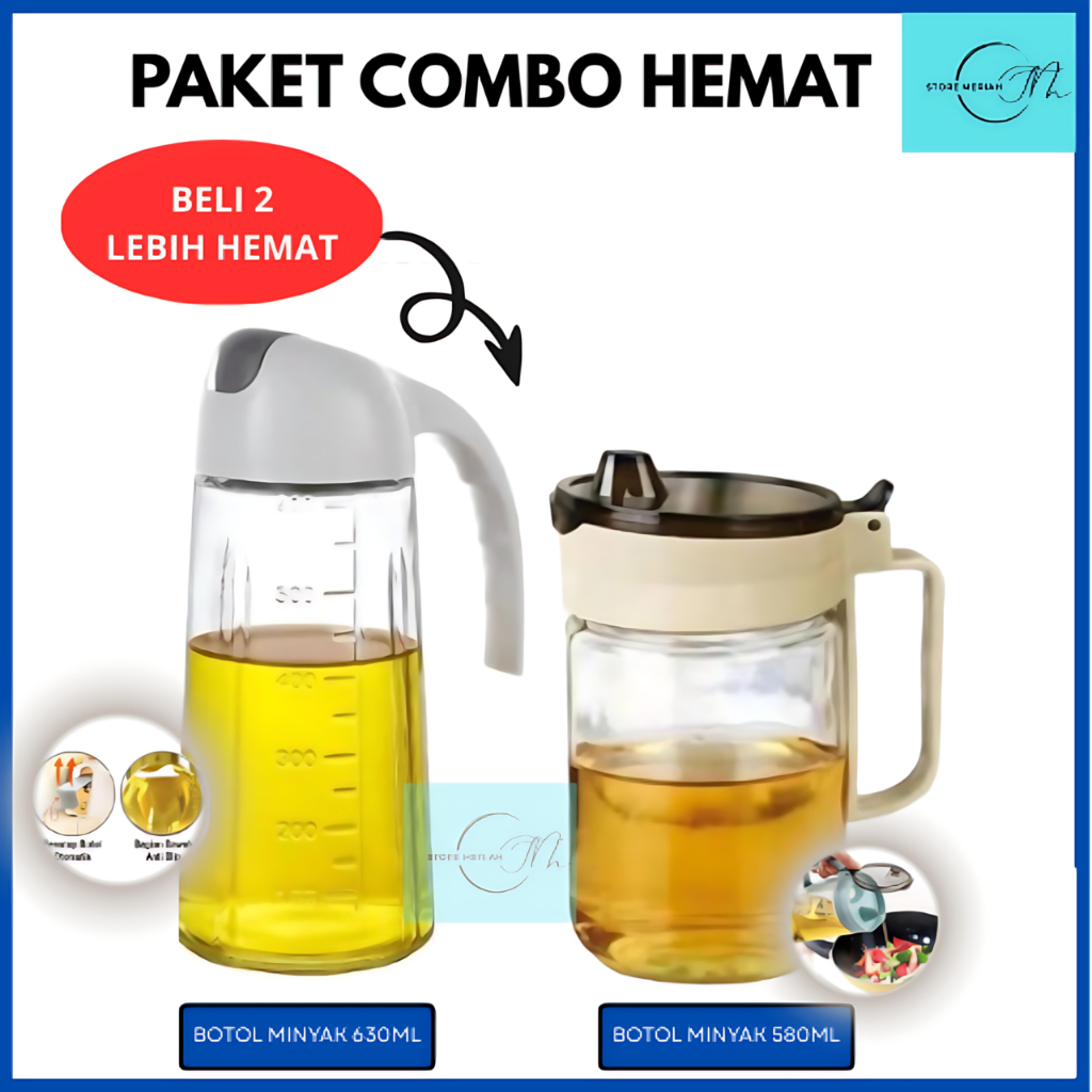 Jual SPESIAL PAKET COBO HEMAT BOTOL MINYAK KACA 630ML + BOTOL MINYAK KACA 580ML / TEMPAT MINYAK ...