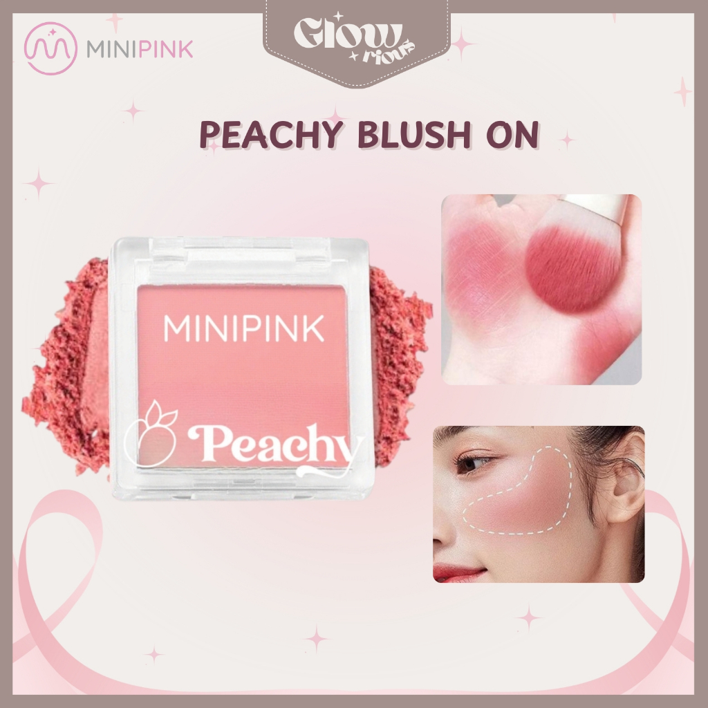 Jual GR BPOM MINIPINK Blush On Matte Palette Pink Natural Peachy Waterproof & Tahan Lama ...