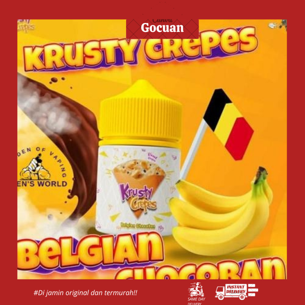 Jual KRUSTY CREPES V4 BELGIAN CHOCOBAN AUTHENTIC LIQUID 60ML | Shopee ...