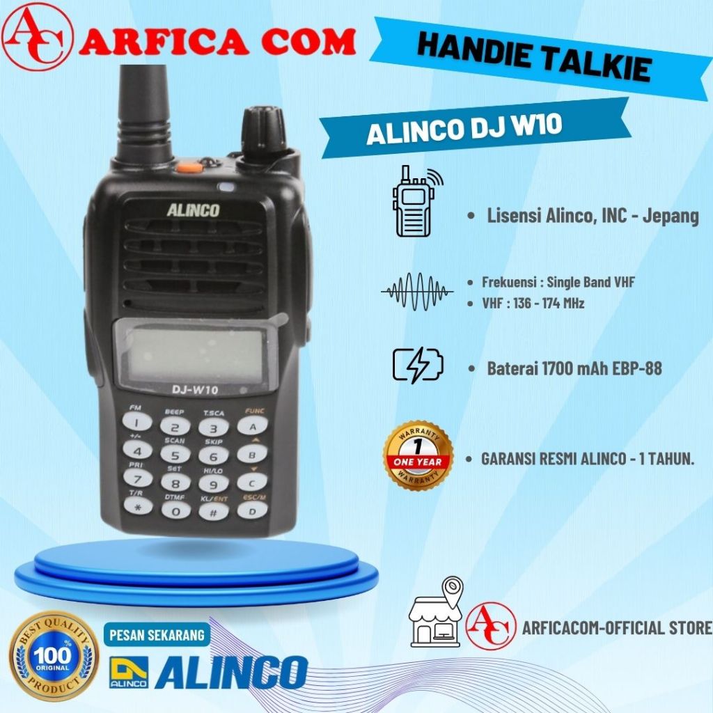 Jual HT ALINCO DJ W10 DJW10 DJ W 10 GARANSI RESMI ORIGINAL 100% VHF DJ ...