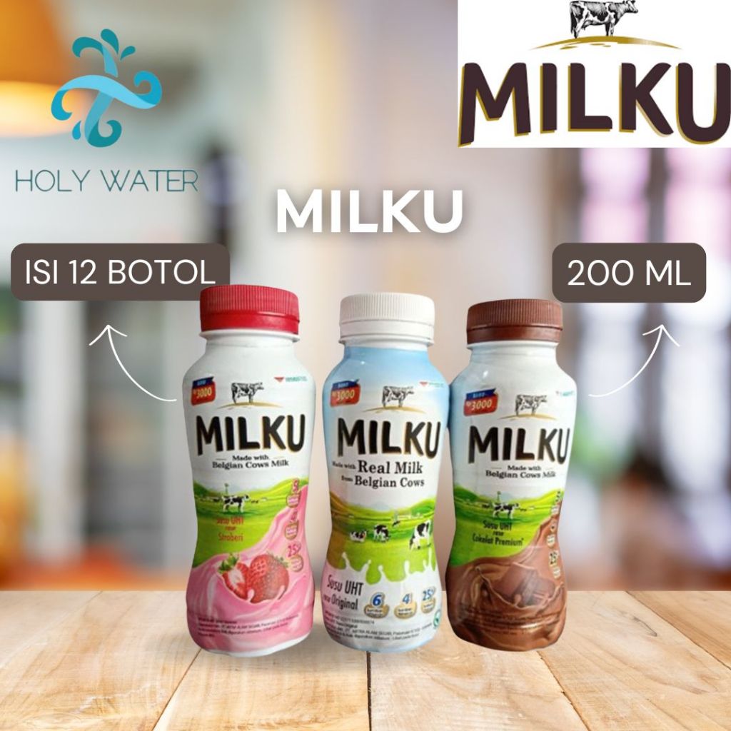 Jual MILKU COKLAT , PUTIH DAN STRAWBERY PACK 200 ML ISI 12 BOTOL ...