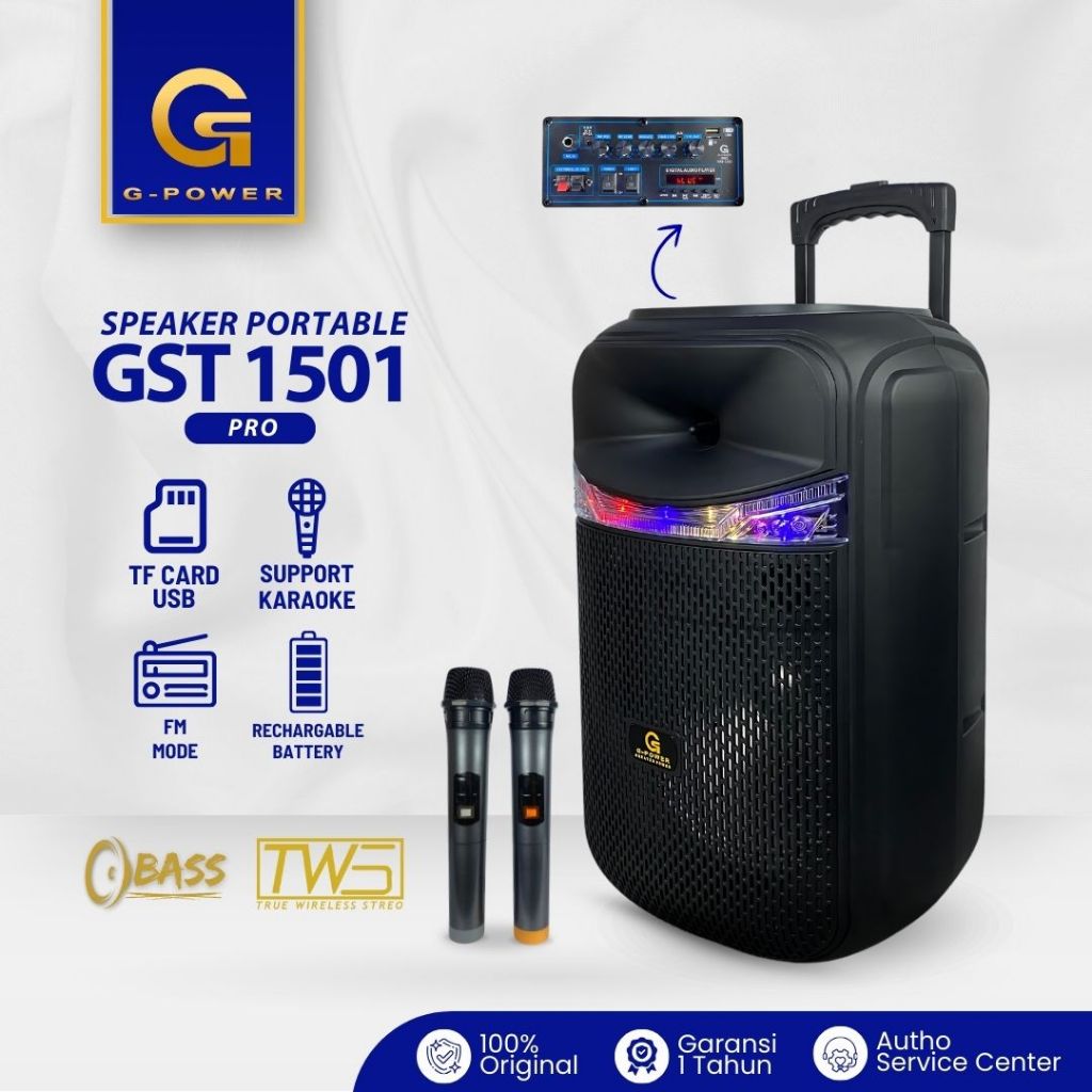 Jual G-POWER Speaker Gst-1501 Pro 15 inci Portable Speaker Bluetooth ...
