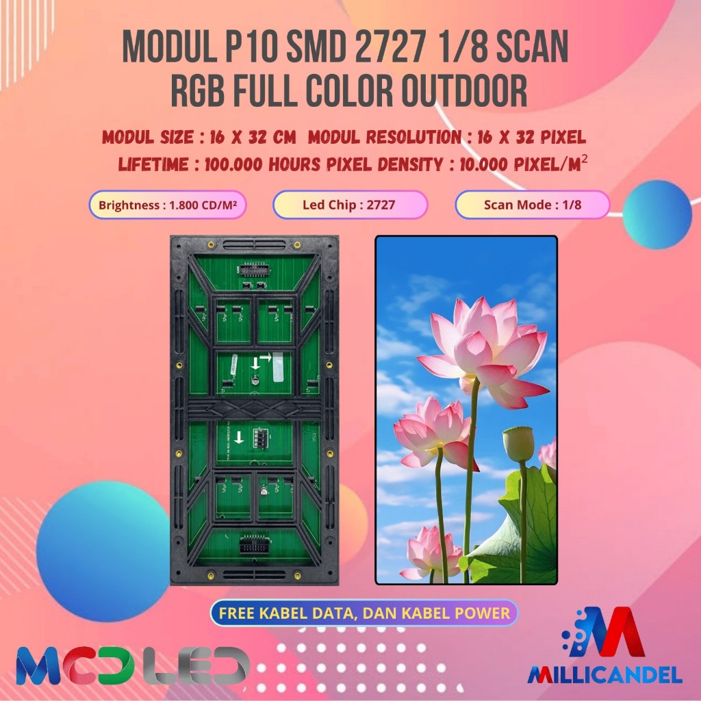 Jual PANEL MODUL MODULE P10 RGB FULL COLOR SMD 1/8 SCAN 8S OUTDOOR ...