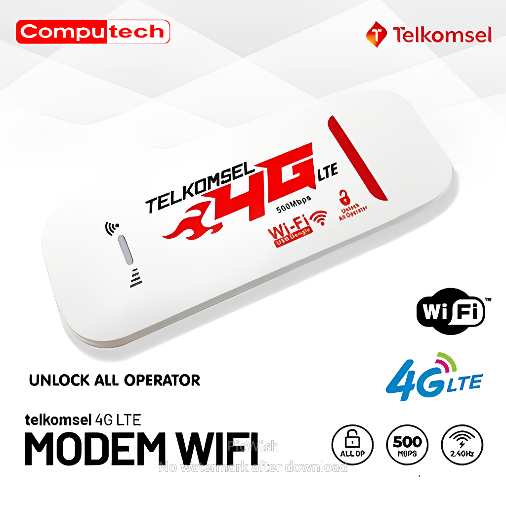 Jual Modem USB Wifi Mifi Telkomsel 4G LTE 500Mbps Unlock All Operator GSM Portable Mobile ...