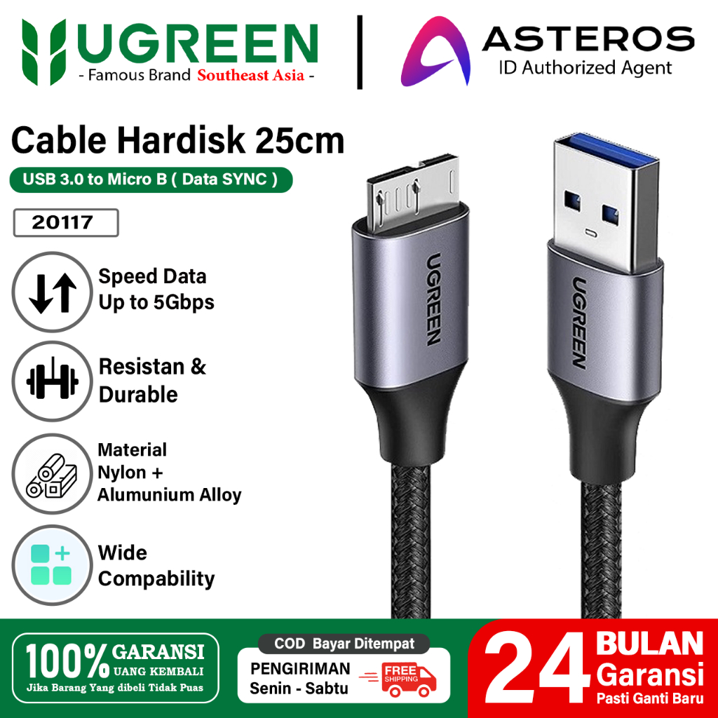 Jual UGREEN Kabel Data Hardisk USB C To Micro B dan USB 3.0 To Micro B ...