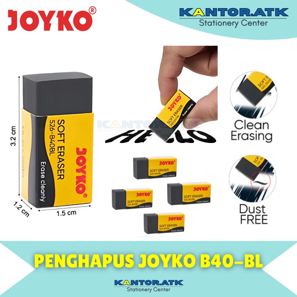 Jual Eraser / Penghapus Joyko 526-B40BL Hitam Putih | Shopee Indonesia