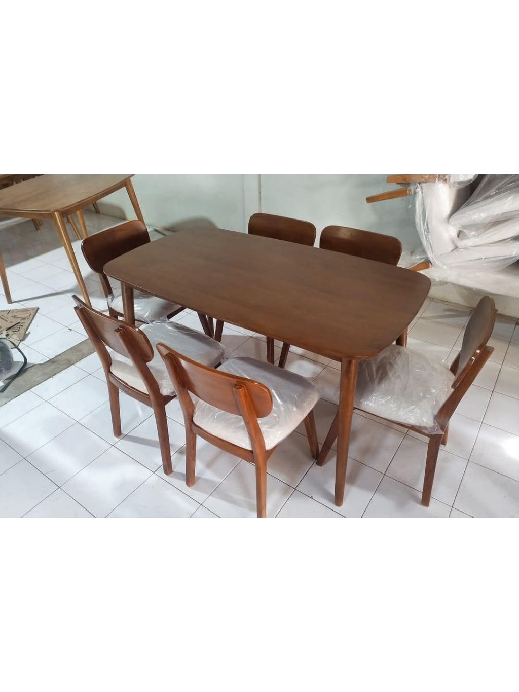 Jual meja makan tipe minimalis dengan dudukan 6 kursi | Shopee Indonesia