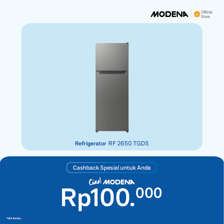 Jual MODENA Refrigerator - RF 2650 TGDS | Shopee Indonesia