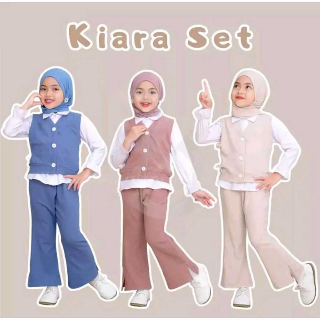 Jual Kiara Set 3 in 1 Rompi Model / Setelan Anak Perempuan 2-8 Tahun ...