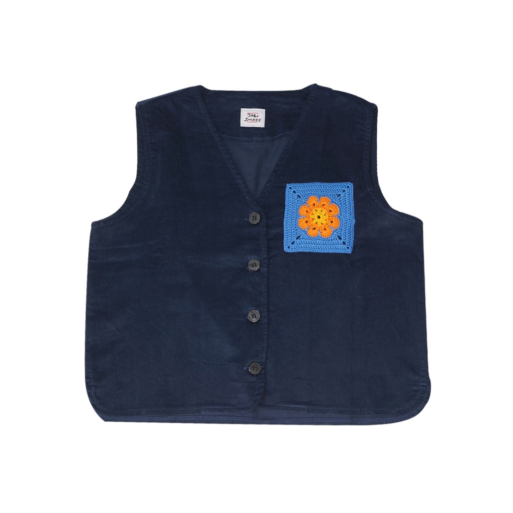 Jual 7AM SMOKE Vest Corduroy Biru Navy Wanita - Daisy | Shopee Indonesia