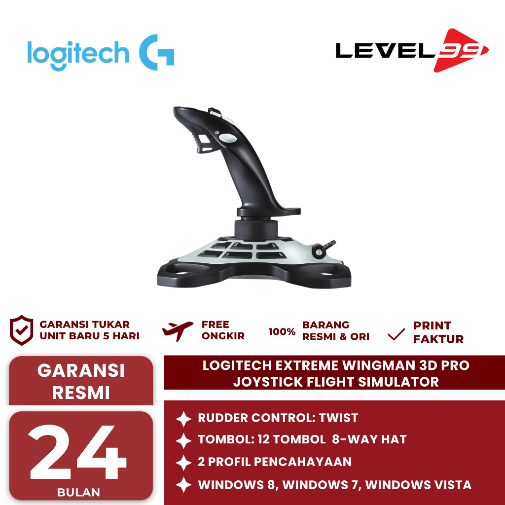 Jual LOGITECH EXTREME WINGMAN 3D PRO JOYSTICK FLIGHT SIMULATOR | Shopee ...