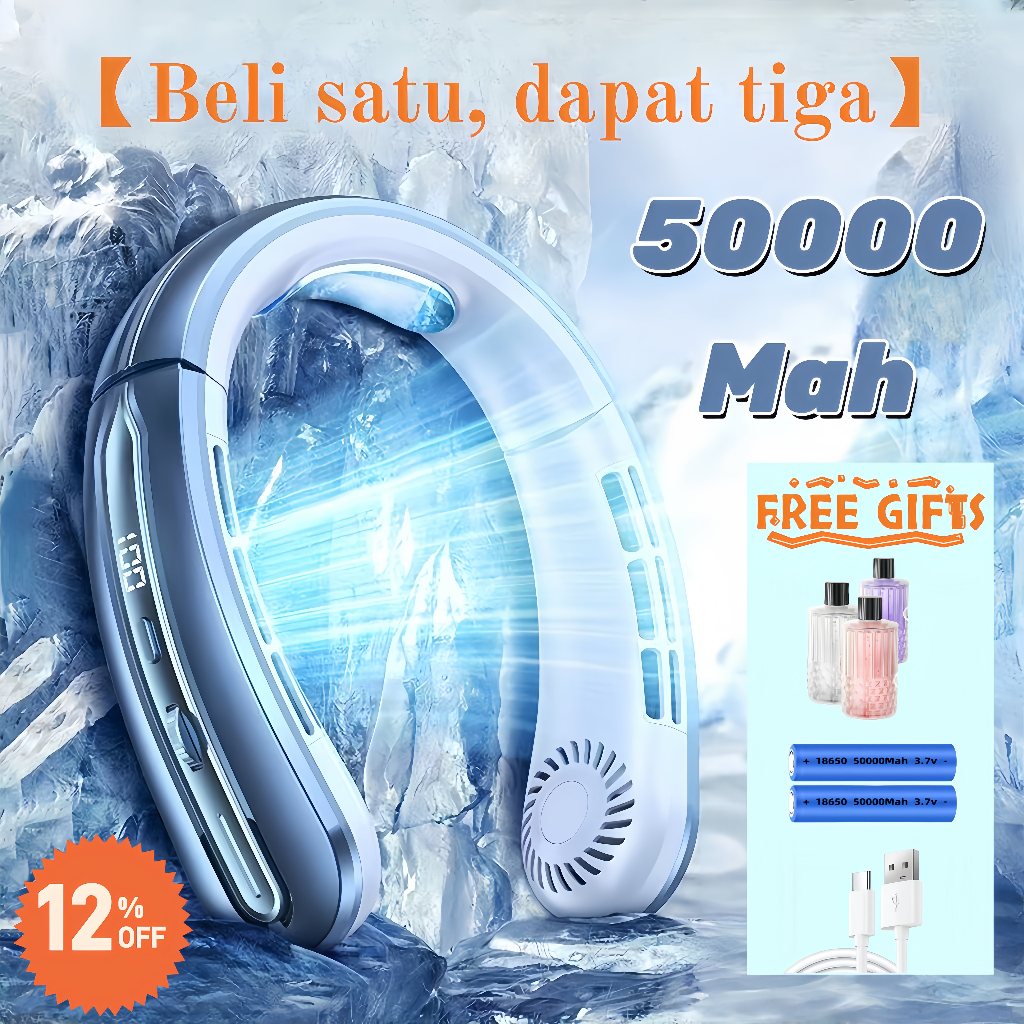 Jual Kipas Angin Leher USB 50000mAh Kipas Angin Mini Portable Bebas ...