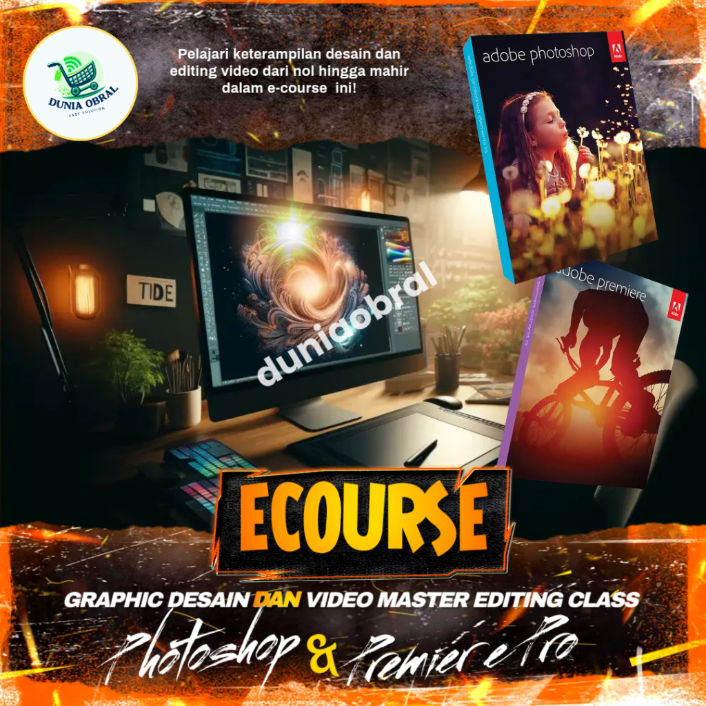 Jual Ecourse belajar design graphic photoshop dan editing video premiere pro mulai dari nol ...