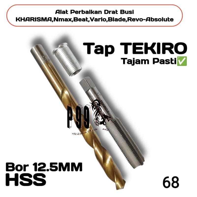 Jual paket komplit mata bor tap set sok drat alat perbaikan drat busi ...