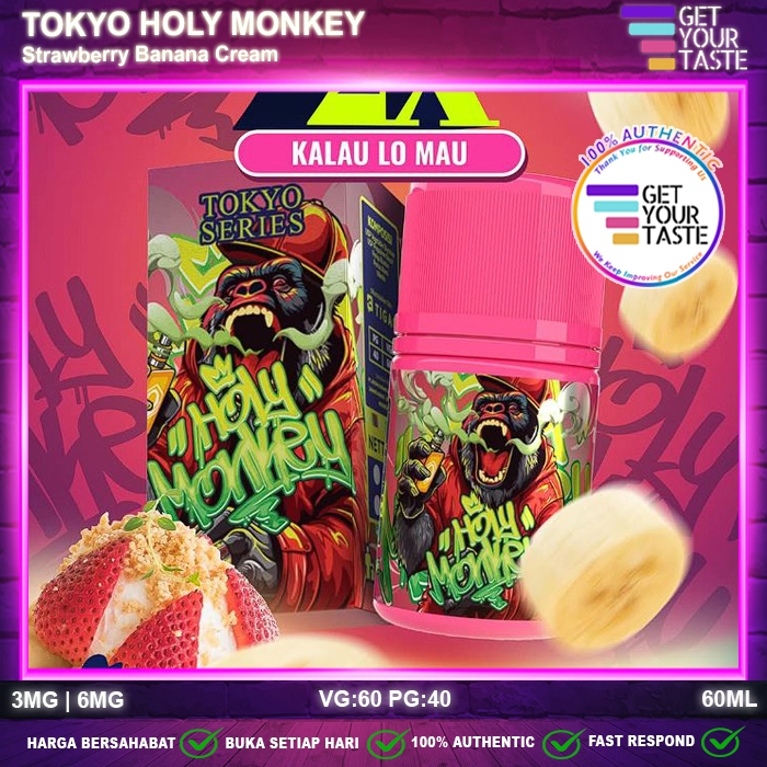 Jual Liquid Tokyo Holy Monkey 60ML Freebase Series by Vape Zoo x Tigac ...