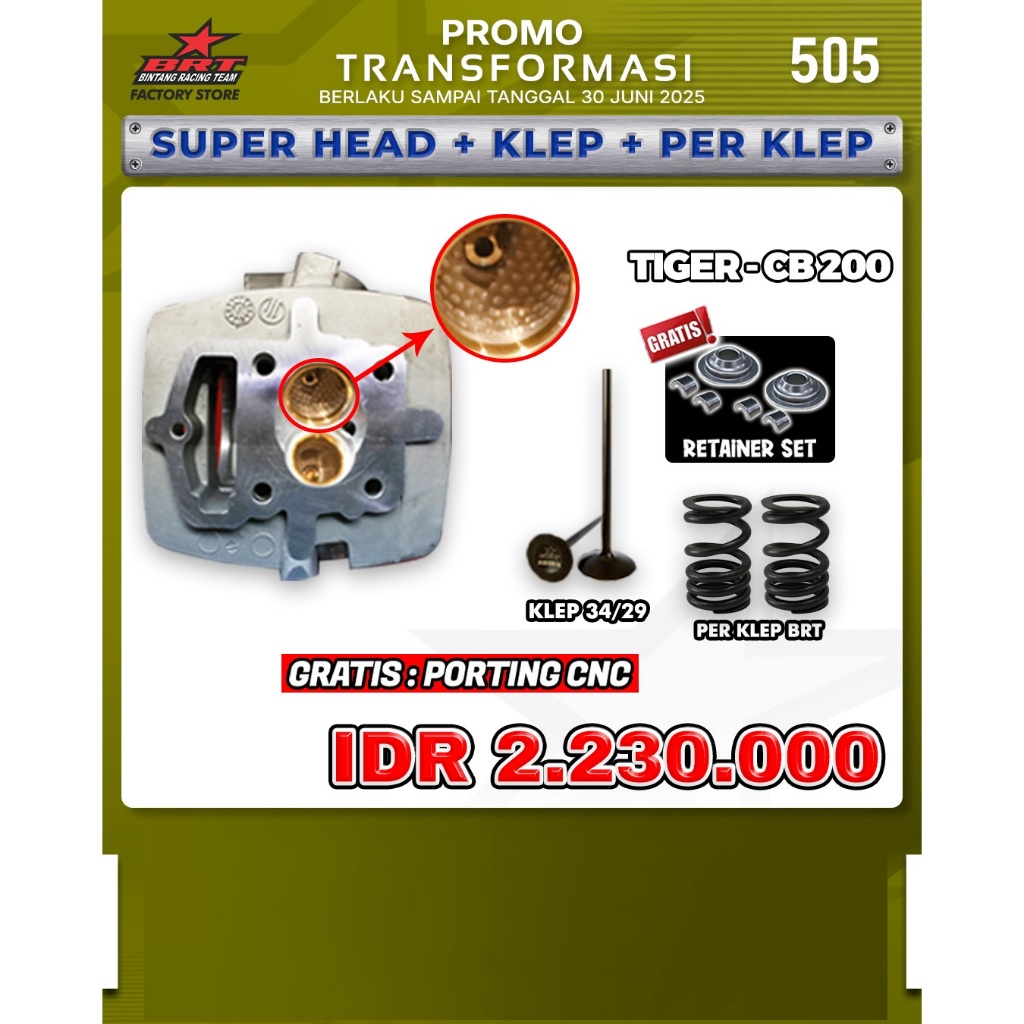 Jual HEAD ALBRONZE/NICKEL KLEP 34/29 / 36/31 PORTING CNC PER KLEP ...