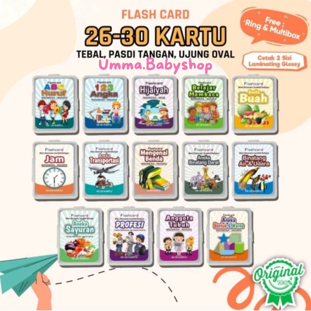Jual Flash Card FREE WADAH Edukasi Anak Free Ring Mainan Edukasi Anak ...