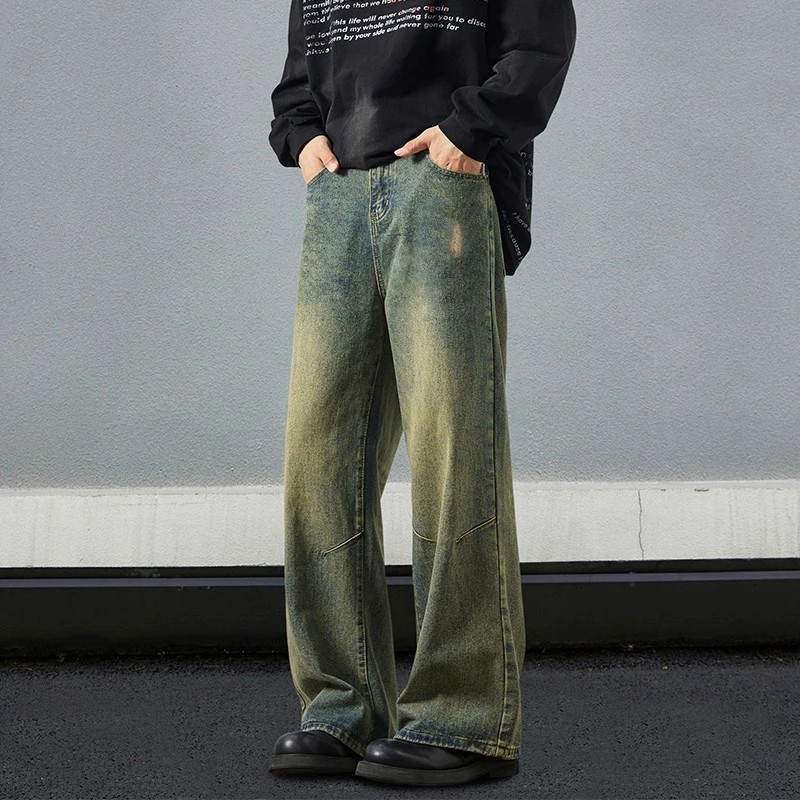 Jual Celana Skena Jeans Pria Retro Wide Leg Wisker Lebar Gombrong Skena ...