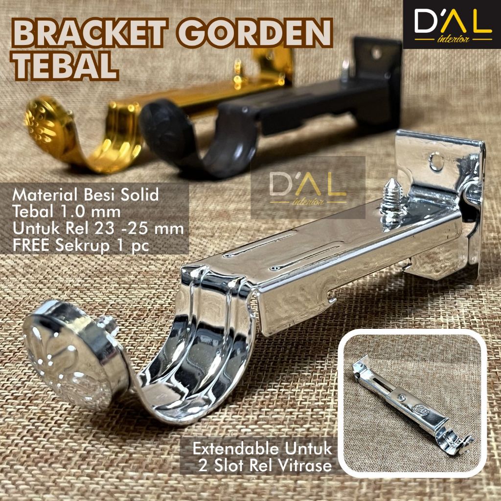 Jual Bracket Rel Gorden Kaki Dudukan Penyangga Tiang Besi Gorden Bahan ...