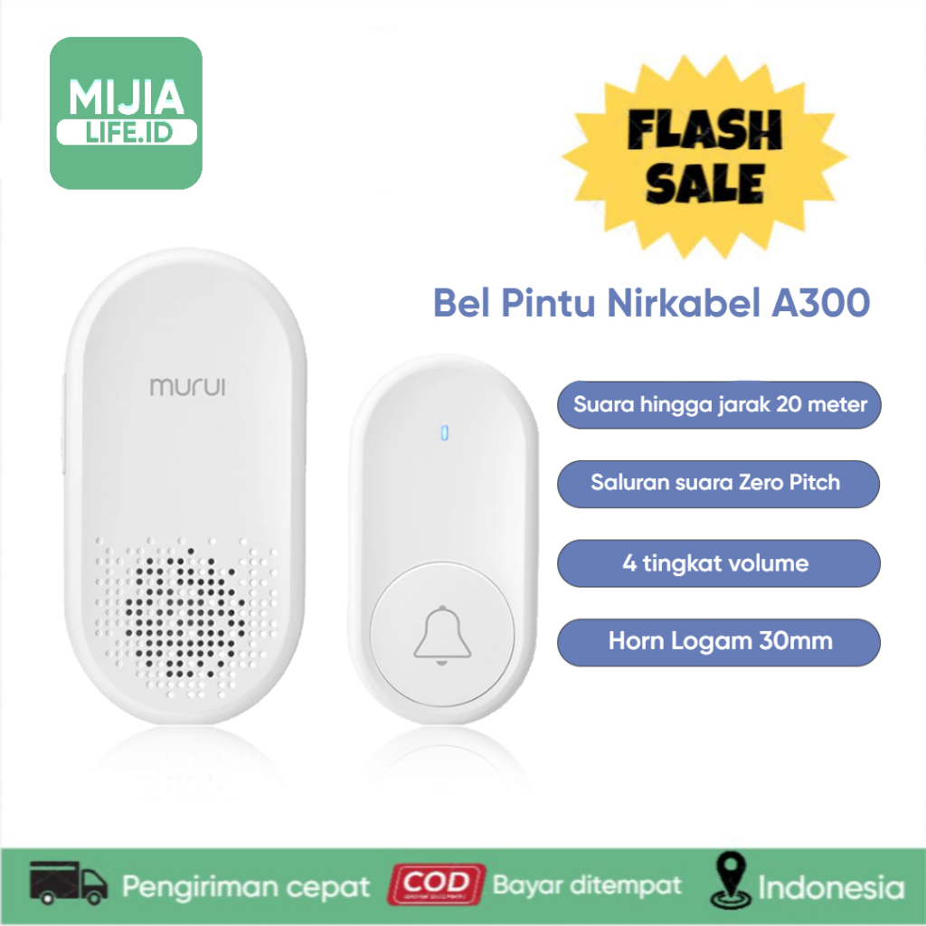 Jual MURUI A300 Smart Wireless Bell - Bel Rumah Tanpa Kabel, 4 Level ...