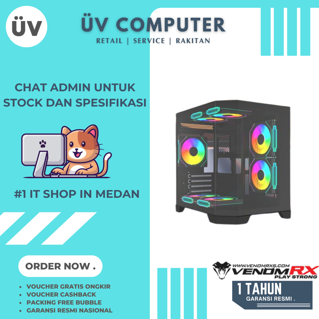 Jual Casing PC Komputer VenomRx Venom-RX TITAN 3D MINI PANORAMIC | Mid ...