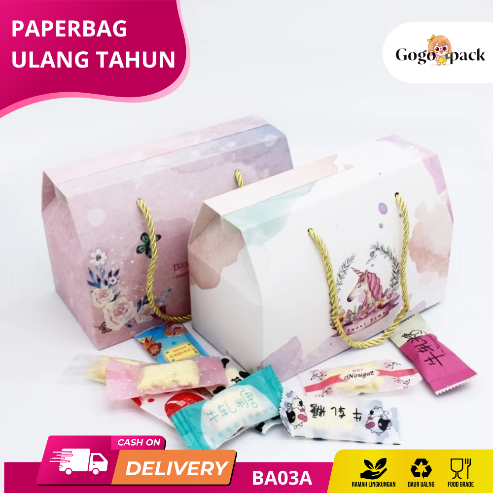Jual Paper Bag Ulang Tahun / Box Snack Ulang tahun Anak / Goodie Bag ...