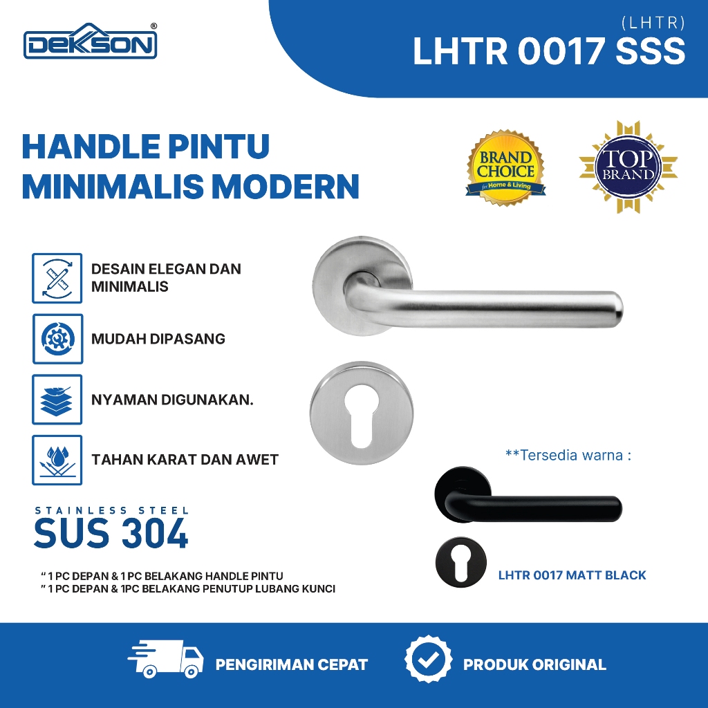 Jual DEKKSON Lever Handle Tube Rose Gagang Pintu LHTR 0017 SUS 304 ...